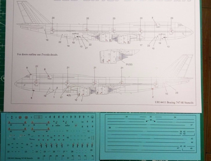 Boeing Боинг 747-8I stencils технические надписи декаль 1/144| Купить